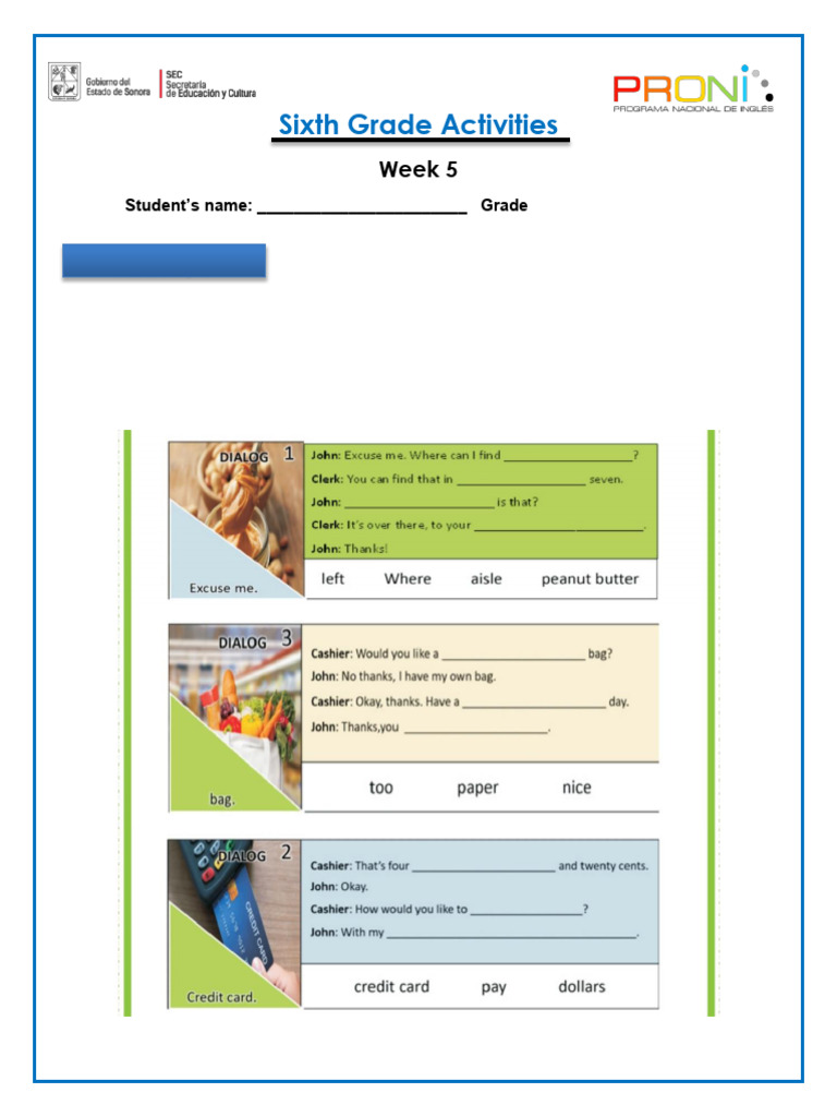 6TH Grade - Week 5 | PDF