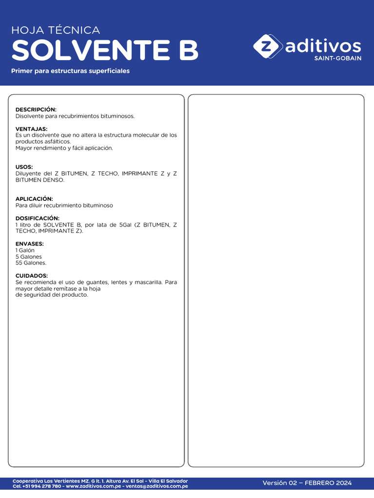Solvente B para Recubrimientos Bituminosos | PDF