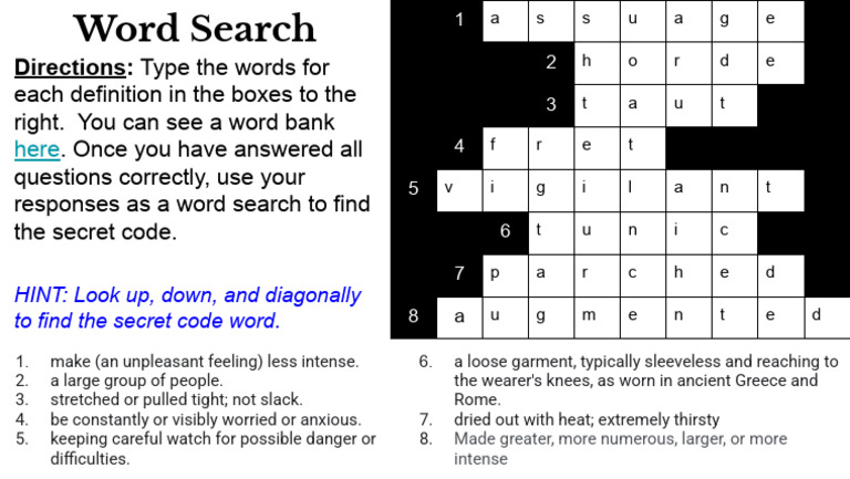 Vocabulary Word Search Challenge | PDF