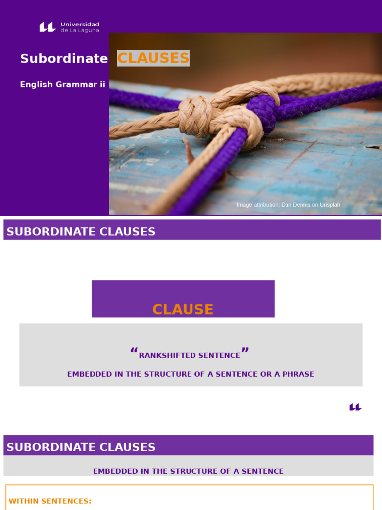 Subordinate Clauses | PDF | Clause | Grammatical Tense