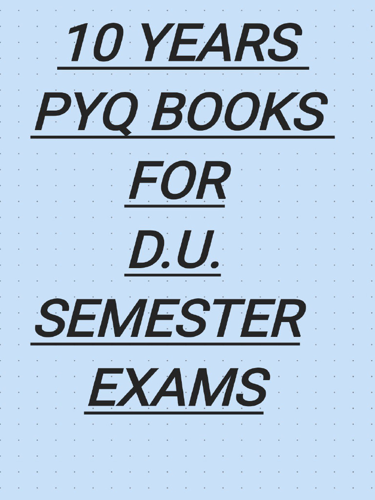 DU PYQ Books | PDF