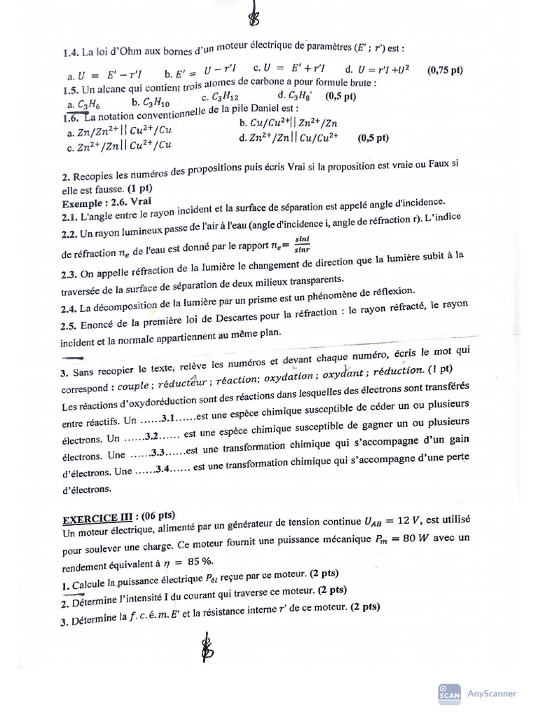 PC Bac1 A4 2024 | PDF