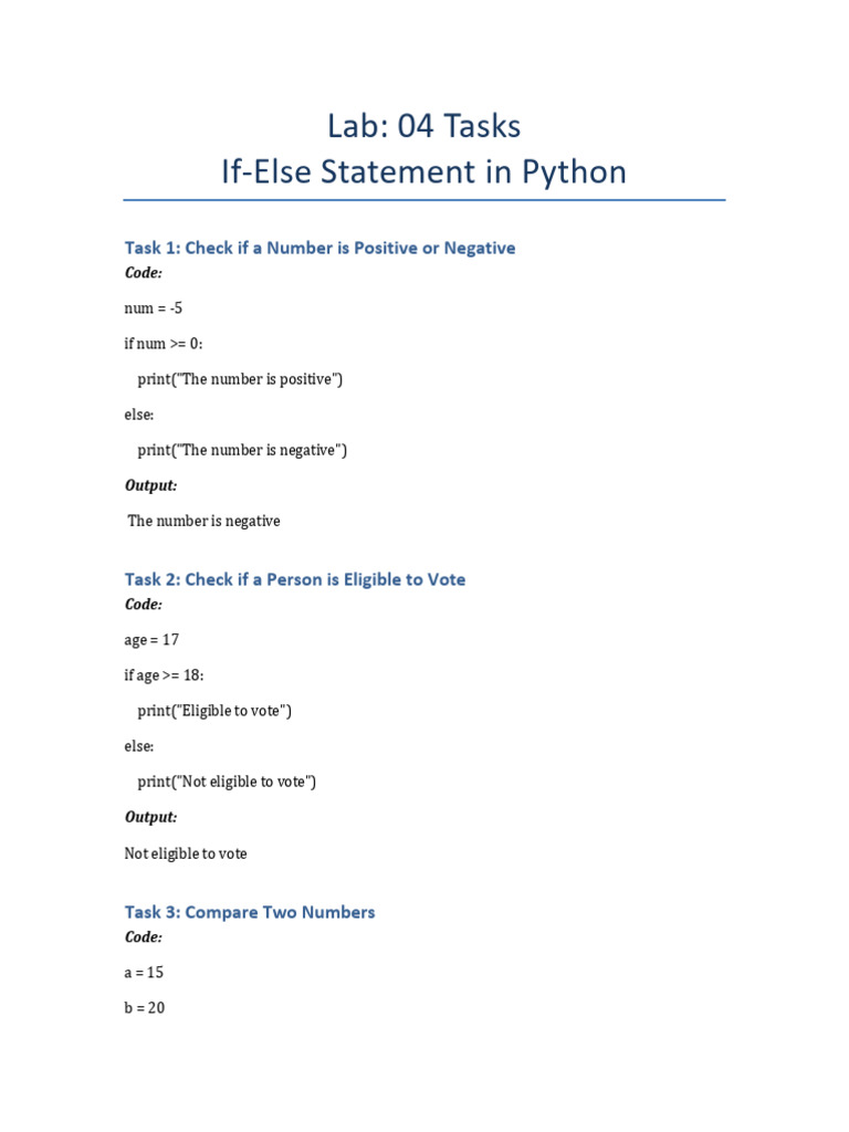 Lab 04 Tasks | PDF