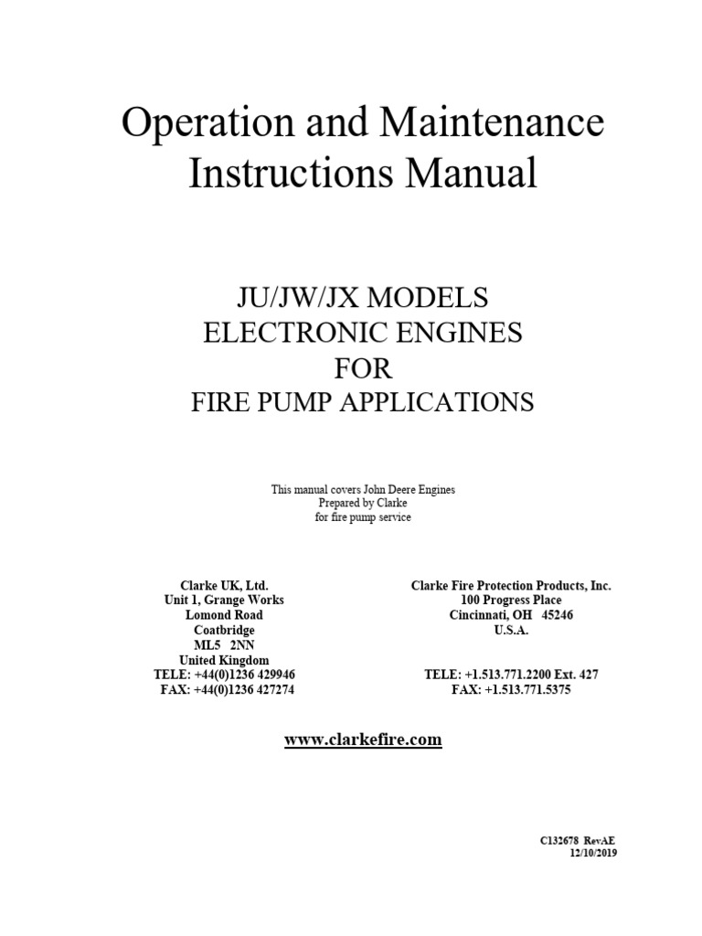 CLARKE Operation and Maintenance Instructions Manual ELECTRONIC ENGINES ...