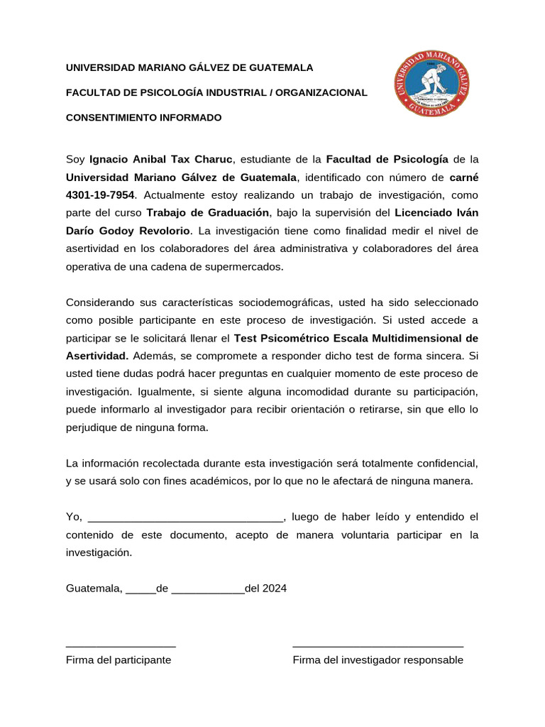 Tipos de Consentimientos Informados | PDF