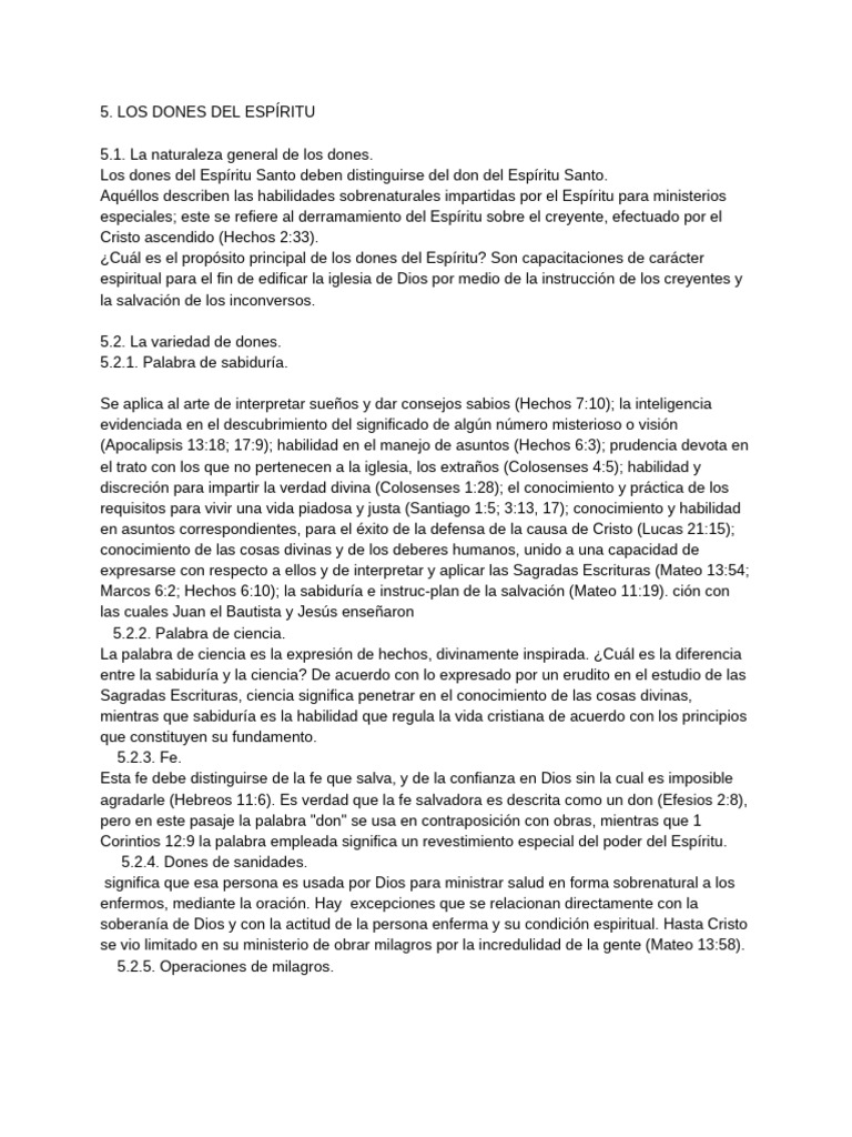 Los 9 Dones del Espíritu Santo | PDF | Fe | Sabiduría