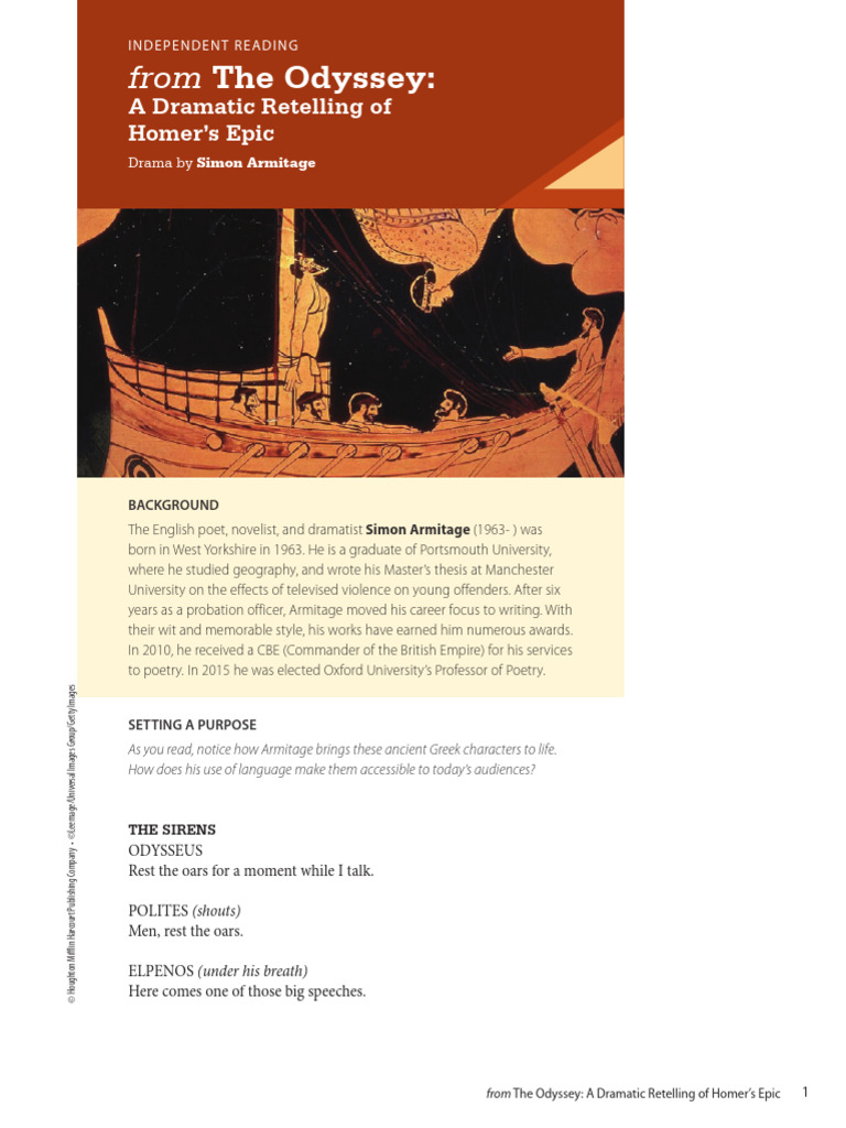 Armitage's Dramatic Odyssey Retelling | PDF | Odyssey | Odysseus