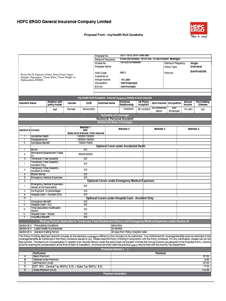 Ajeet Lallan Prasad Yadav | PDF | Insurance | Deductible