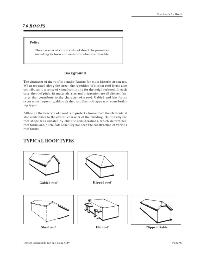 Salt Lake City Roof Design Standards | PDF | Roof | Building Technology