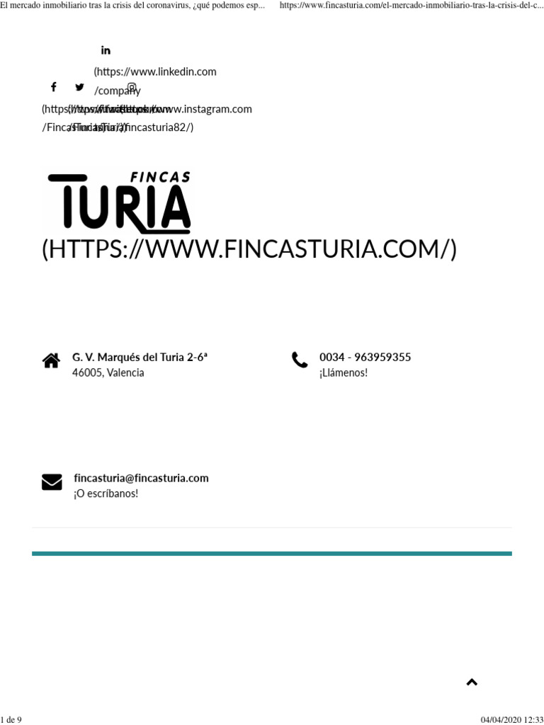 El mercado inmobiliario tras la crisis del coronavirus, ¿qué podemos esperar_ - Fincas Turia ...