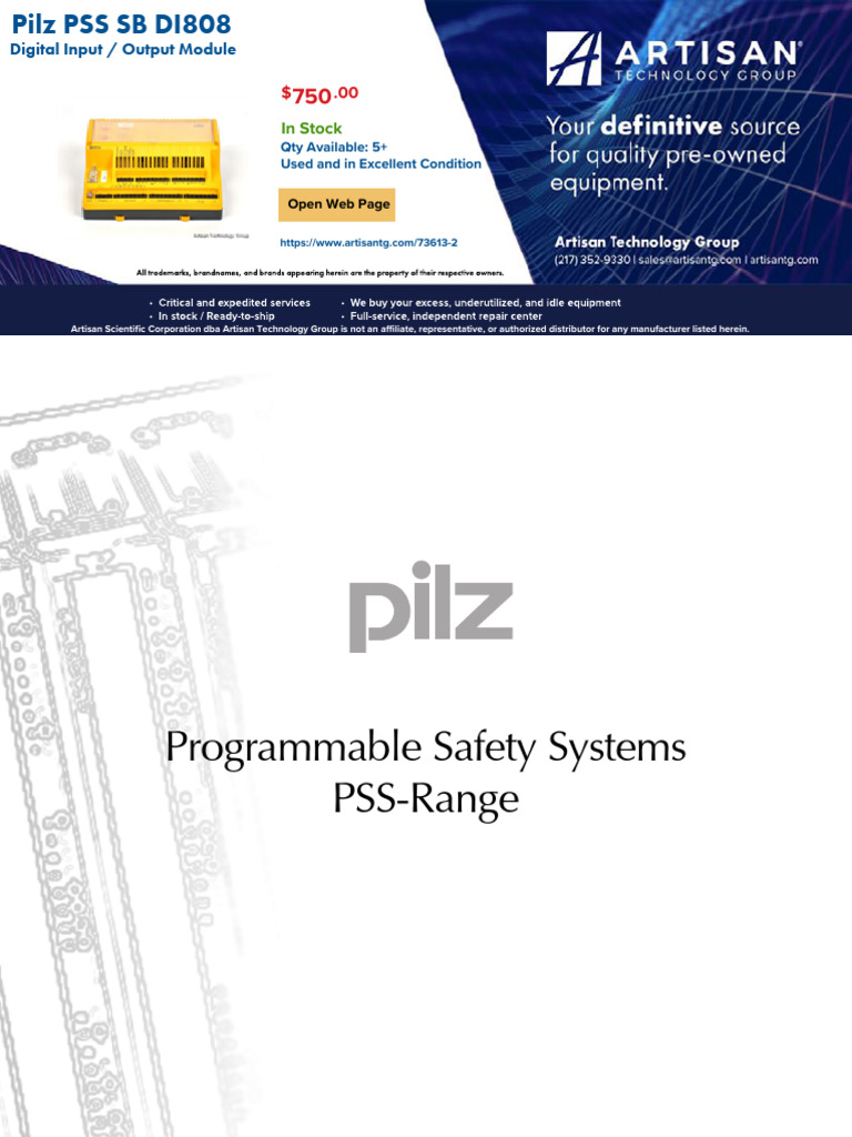 Pilz PSS SB DI808 Module Overview | PDF | Light Emitting Diode ...