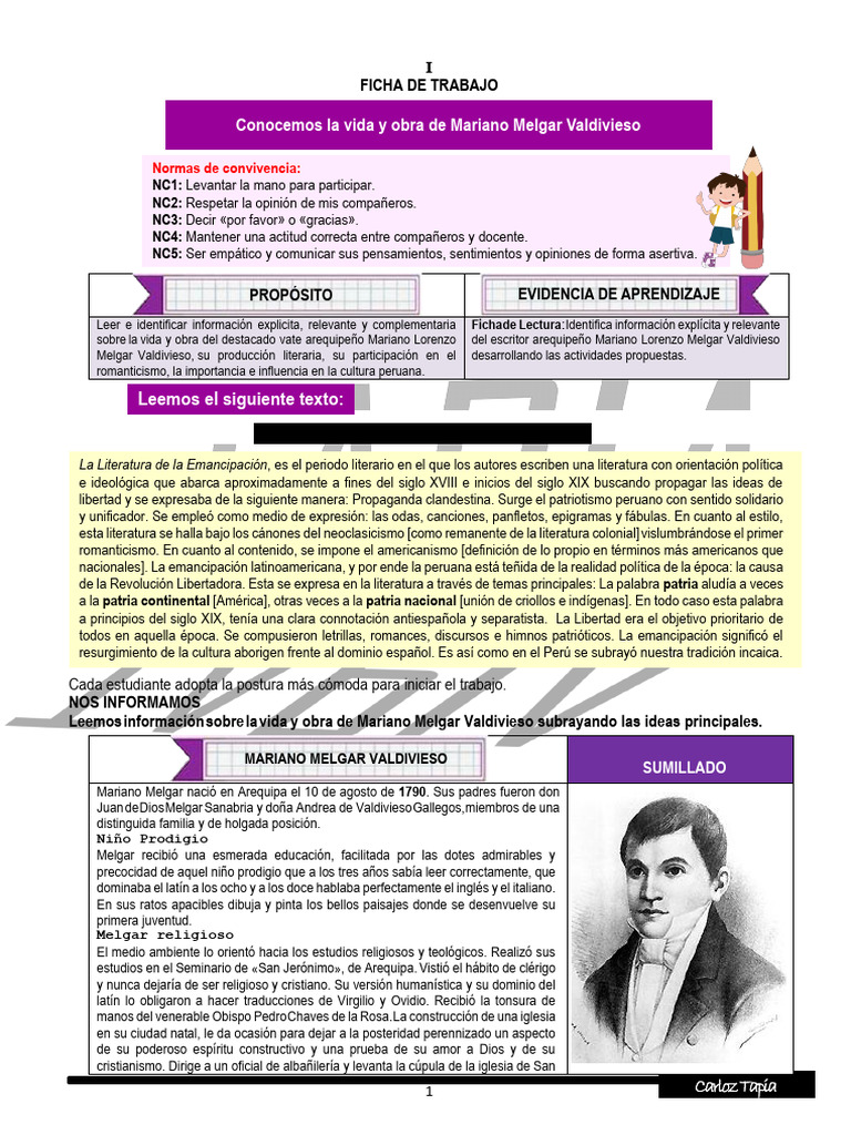 Ficha1-Mariano Melgar Valdivieso | PDF