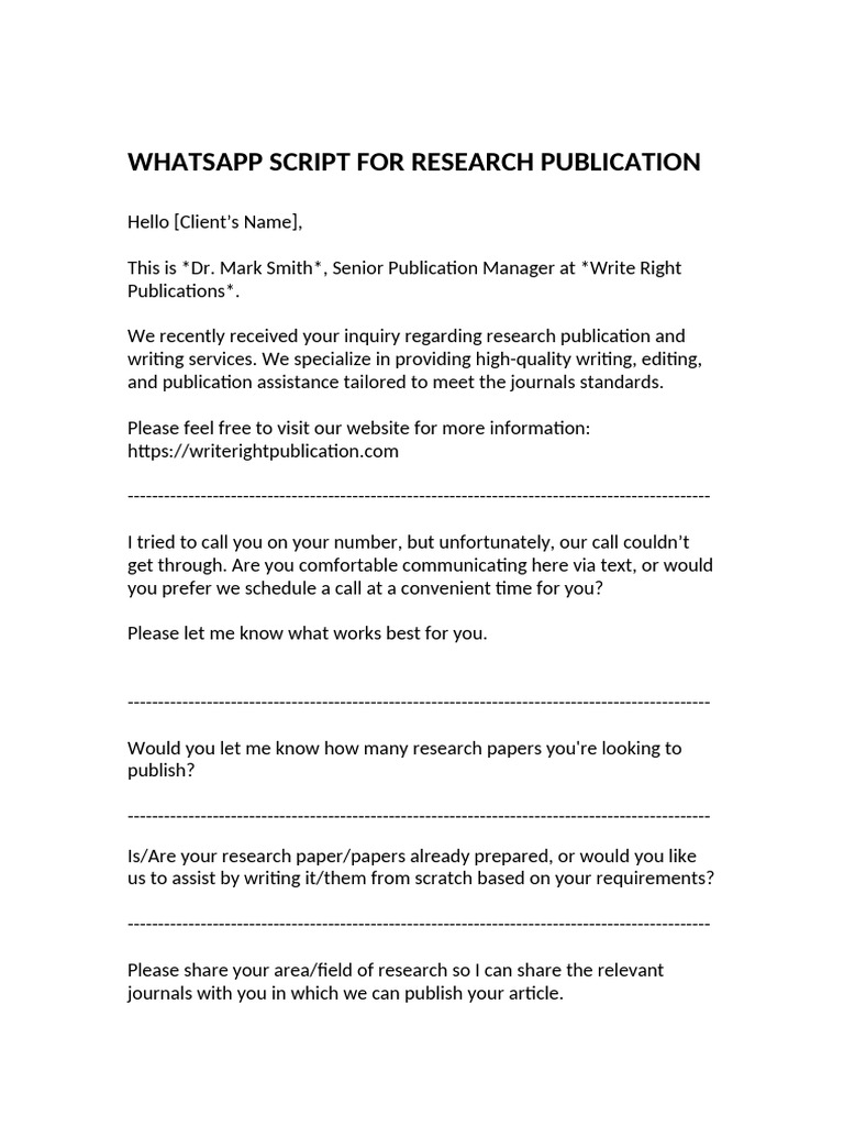 WhatsApp Research Publication Services | PDF | Academic Publishing