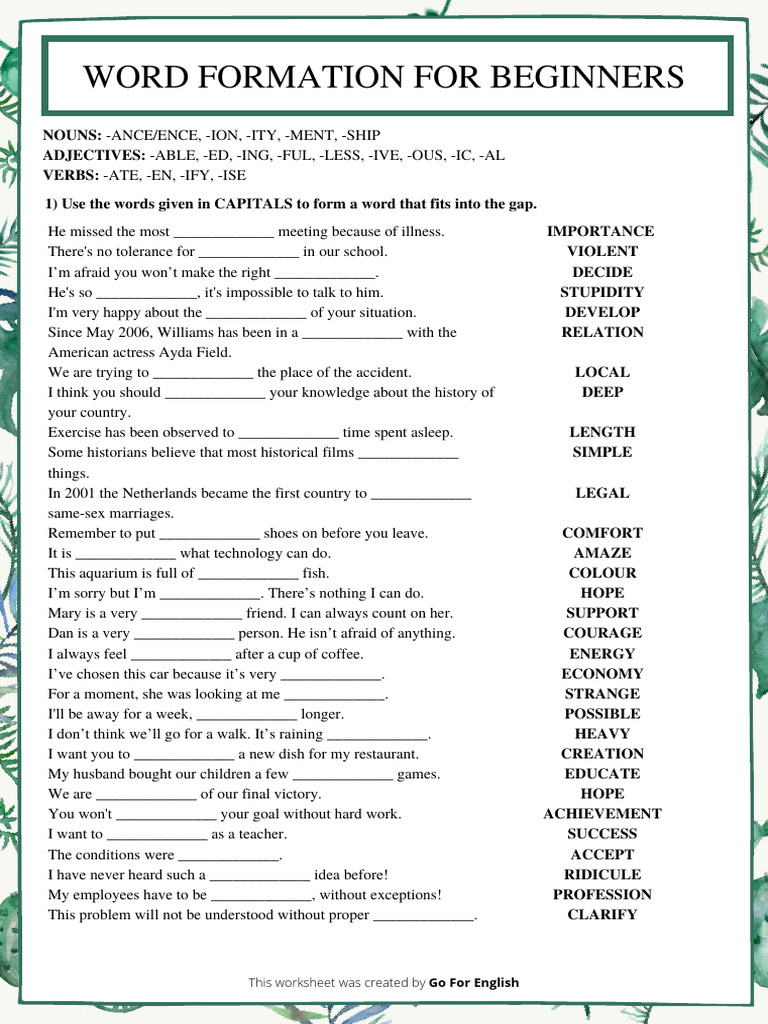 Word Formation PDF Canva | PDF | Morphology | Language Mechanics