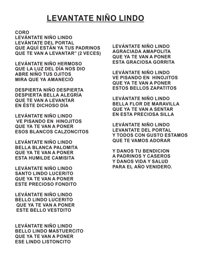 Levantate Nino Lindo Canto | PDF