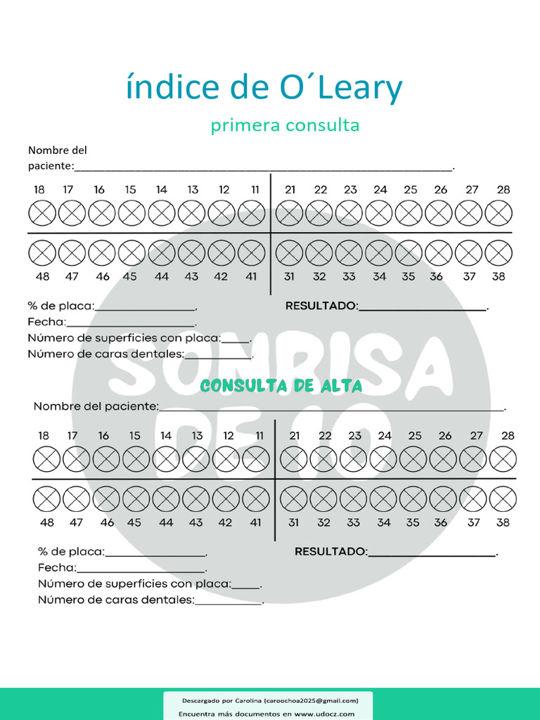 Indice-Oleary - Formato Individual | PDF