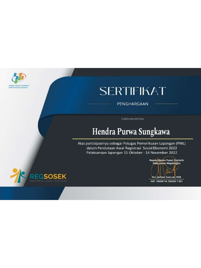 SERTIFIKAT PML | PDF
