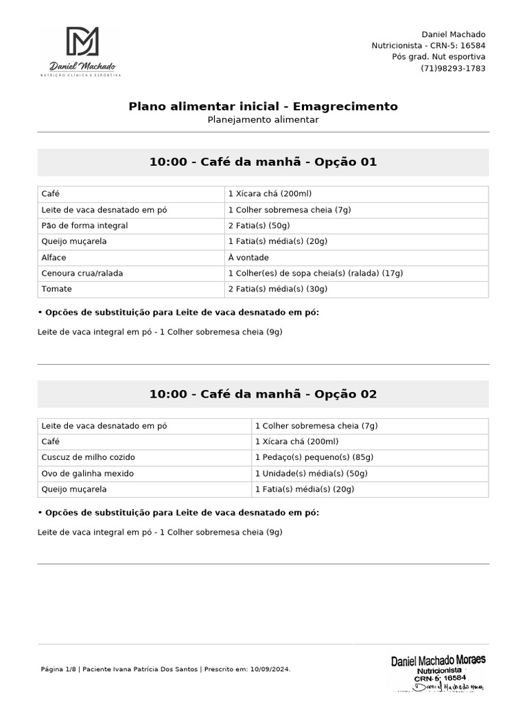 Plano Alimentar | PDF | Alimentos | Culinária