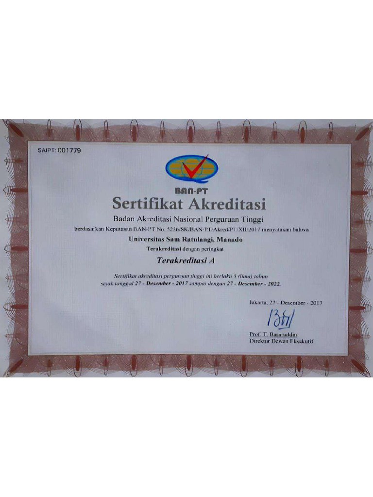 Sertifikat Akreditasi Perguruan Tinggi | PDF