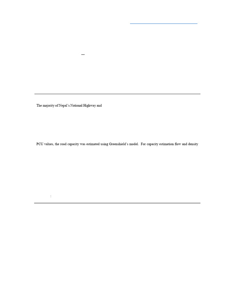 Determination of Passenger Car Unit and Capacity at Grades of Two Lane ...