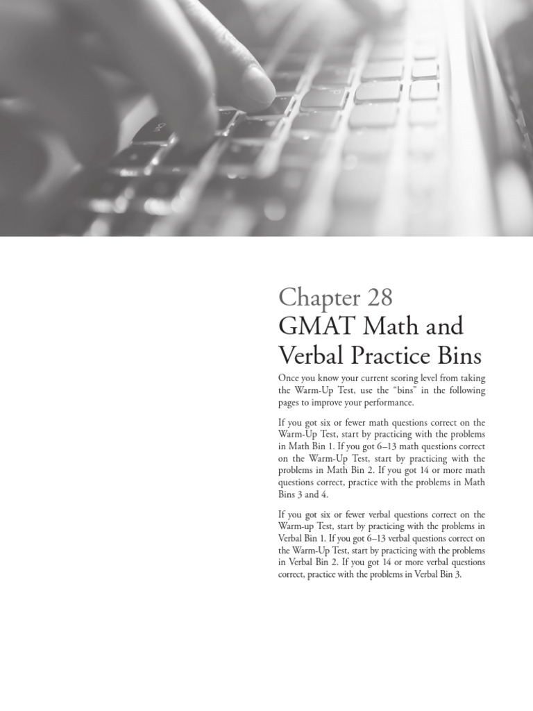 GMAT Math and Verbal Practice Bins | PDF | Graduate Management ...