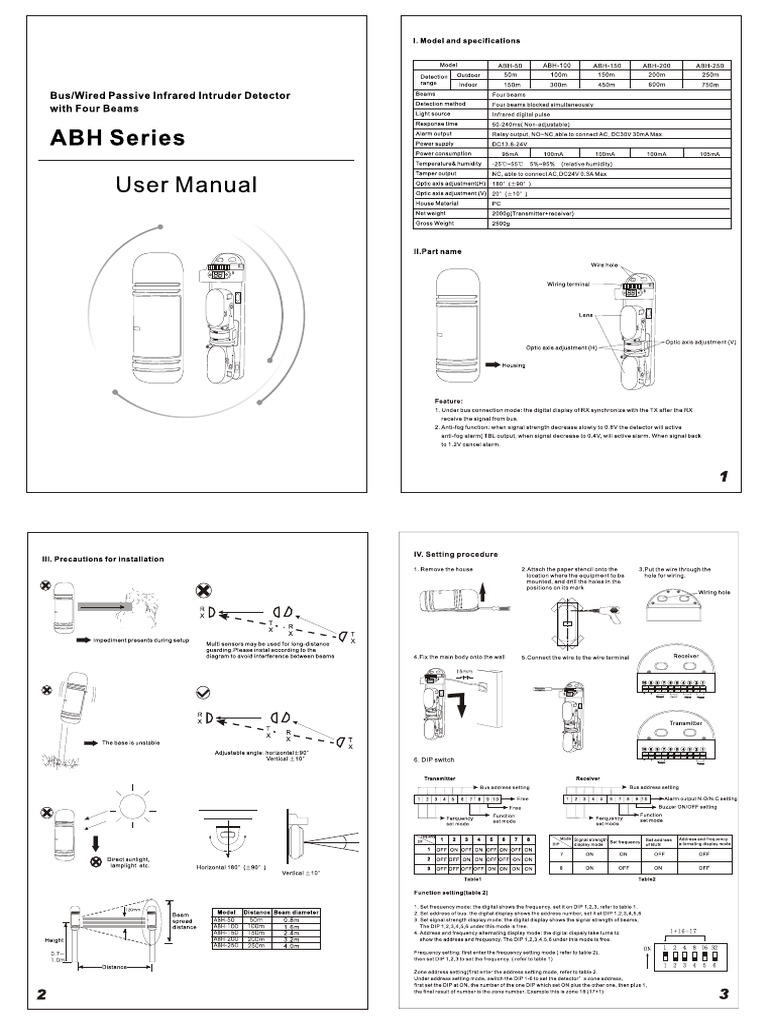 ABH Series - Active Photoelectric Beam Detector | PDF