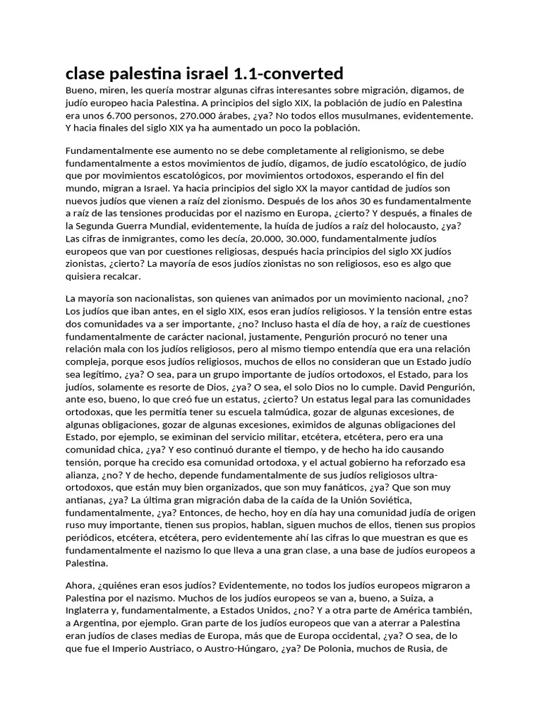 Clase Palestina Israel 1.1 | PDF | Israel | Política mundial