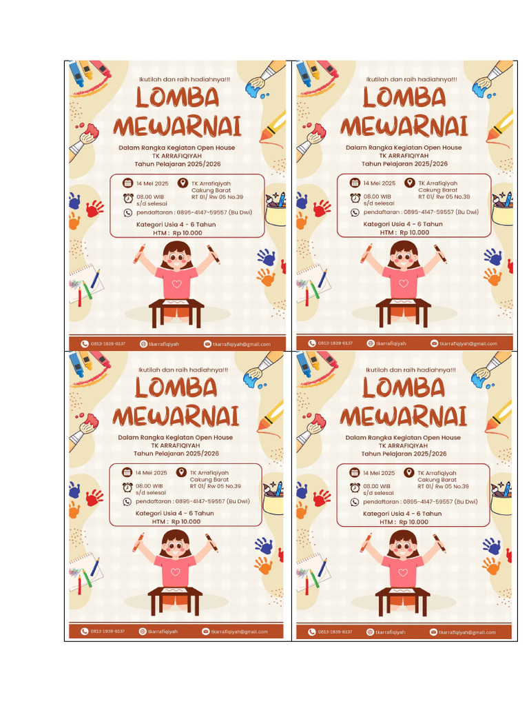 Flyer Lomba Mewarnai-Open House TK 2526 | PDF