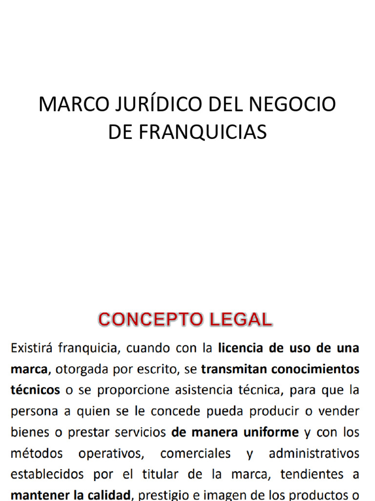 Marco Jurídico Del Negocio De Franquicias Pdf