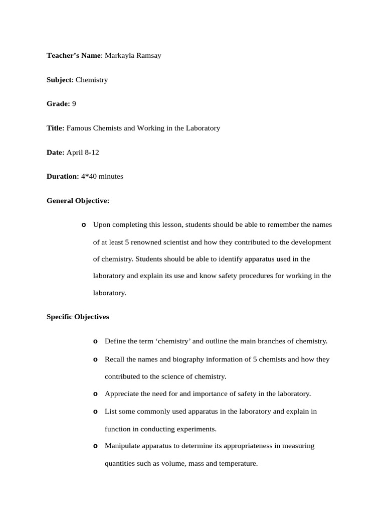 Famous Chemists and Lab Safety Guide | PDF | Chemistry | Laboratories