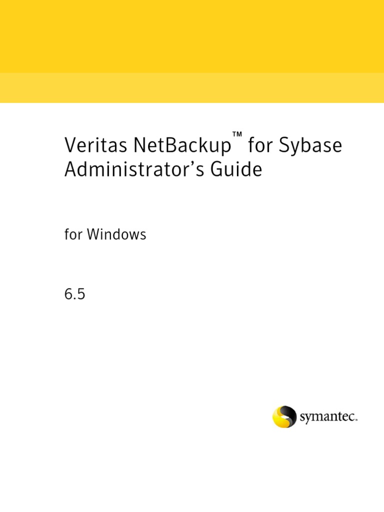 Veritas Netbackup For Sybase Administrator'S Guide | PDF | Microsoft Sql Server | Backup