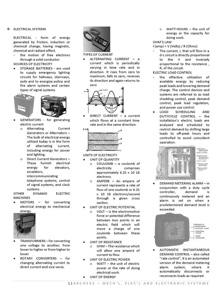 Arch502 - Mech. Elec. and Electronic Systems | PDF | Electrical Wiring | Switch