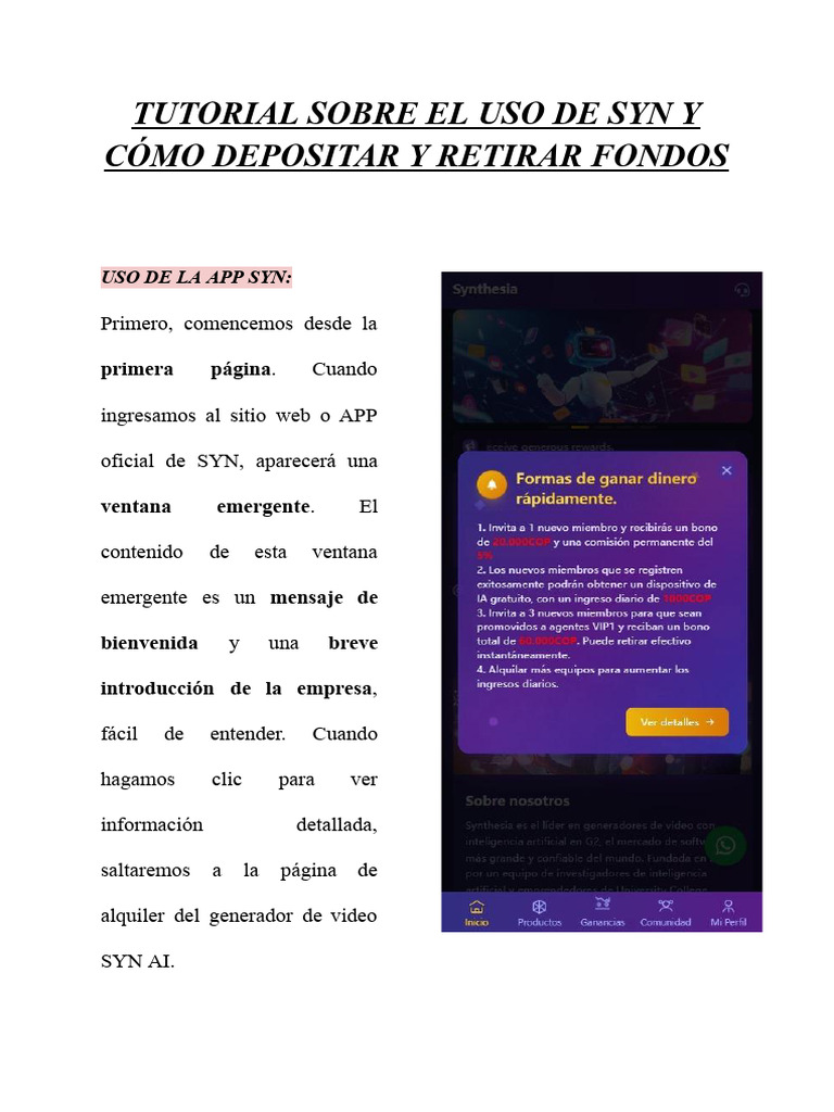 Cómo Utilizar La Aplicación Syn | PDF | Código QR