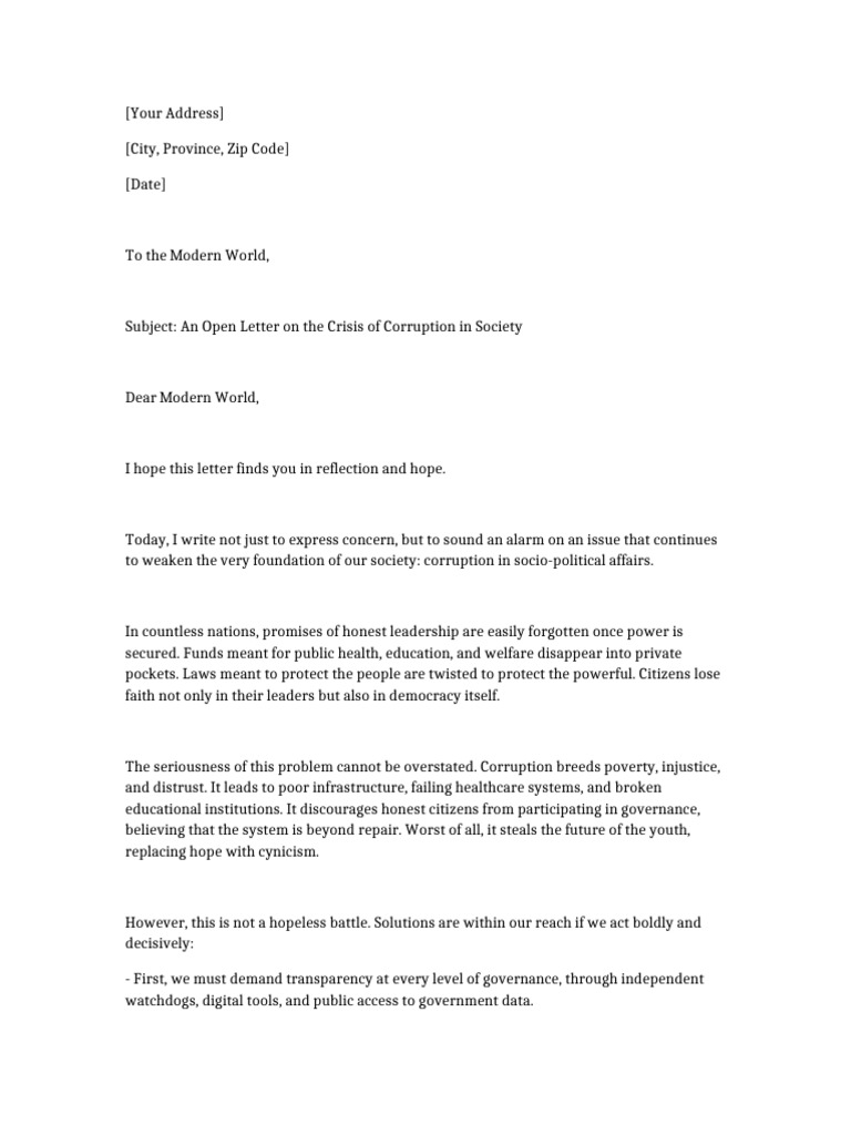 Open Letter Norhamida Landua Formal | PDF