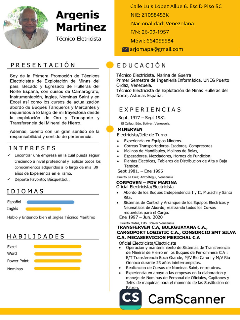 CV - Argenis Martinez 2024 | PDF