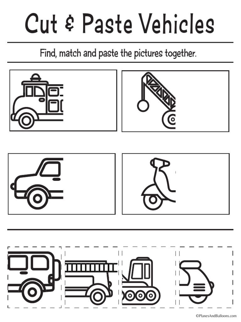 Cut and Paste Worksheets Preschool | PDF