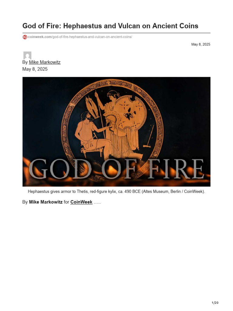 God of Fire Hephaestus and Vulcan on Ancient Coins | PDF | Twelve Olympians