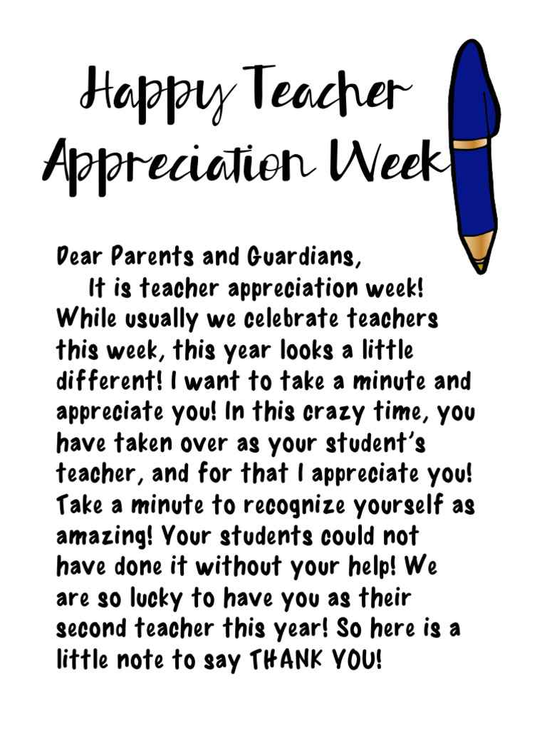 Happy Teacher Appreciation Week | PDF