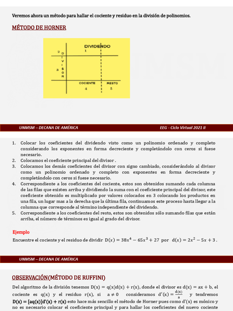 Método de Horner | PDF
