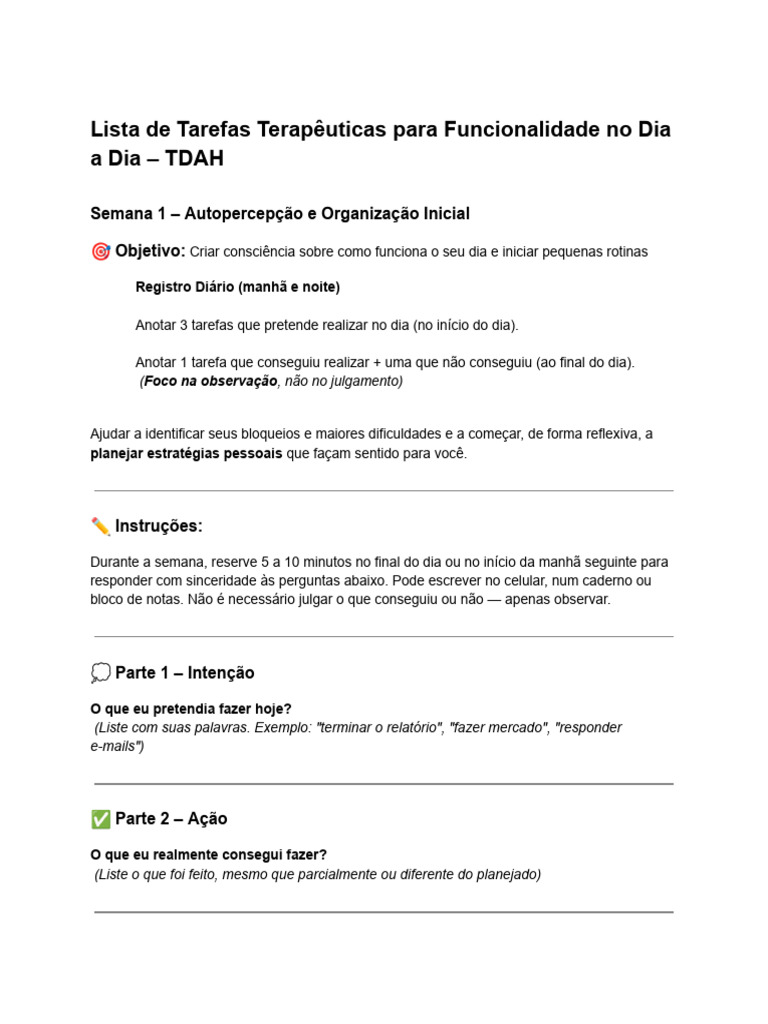 Lista de Tarefa Observacional | PDF