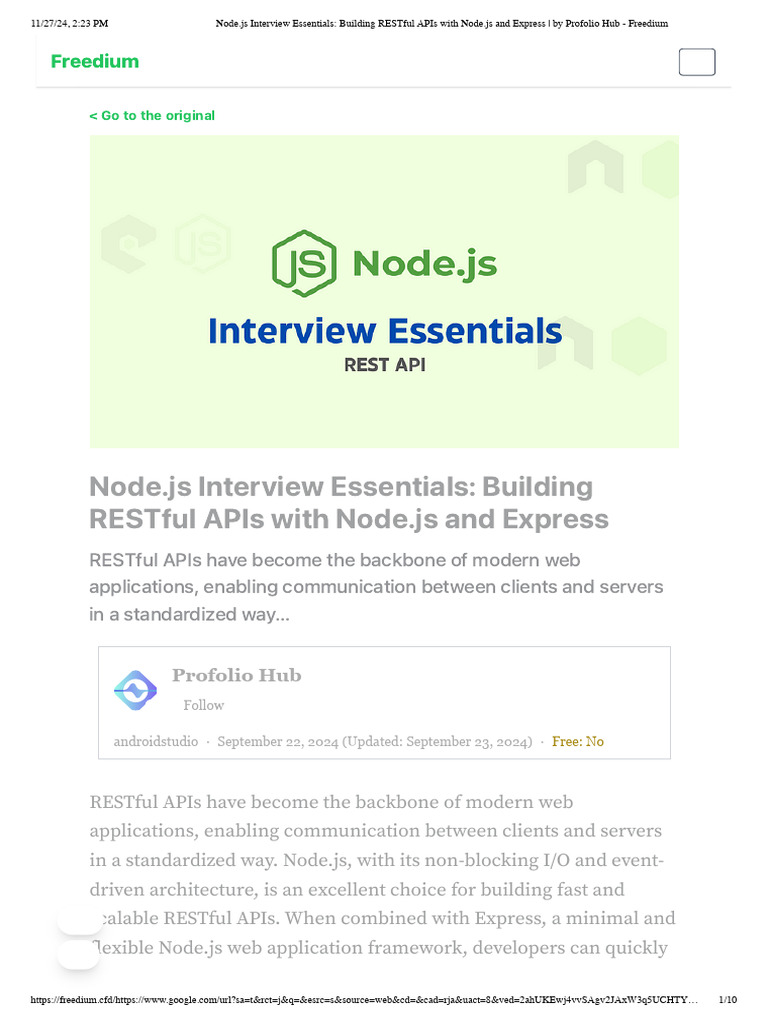 Node.js Interview Essentials_ Building RESTful APIs With Node.js and ...