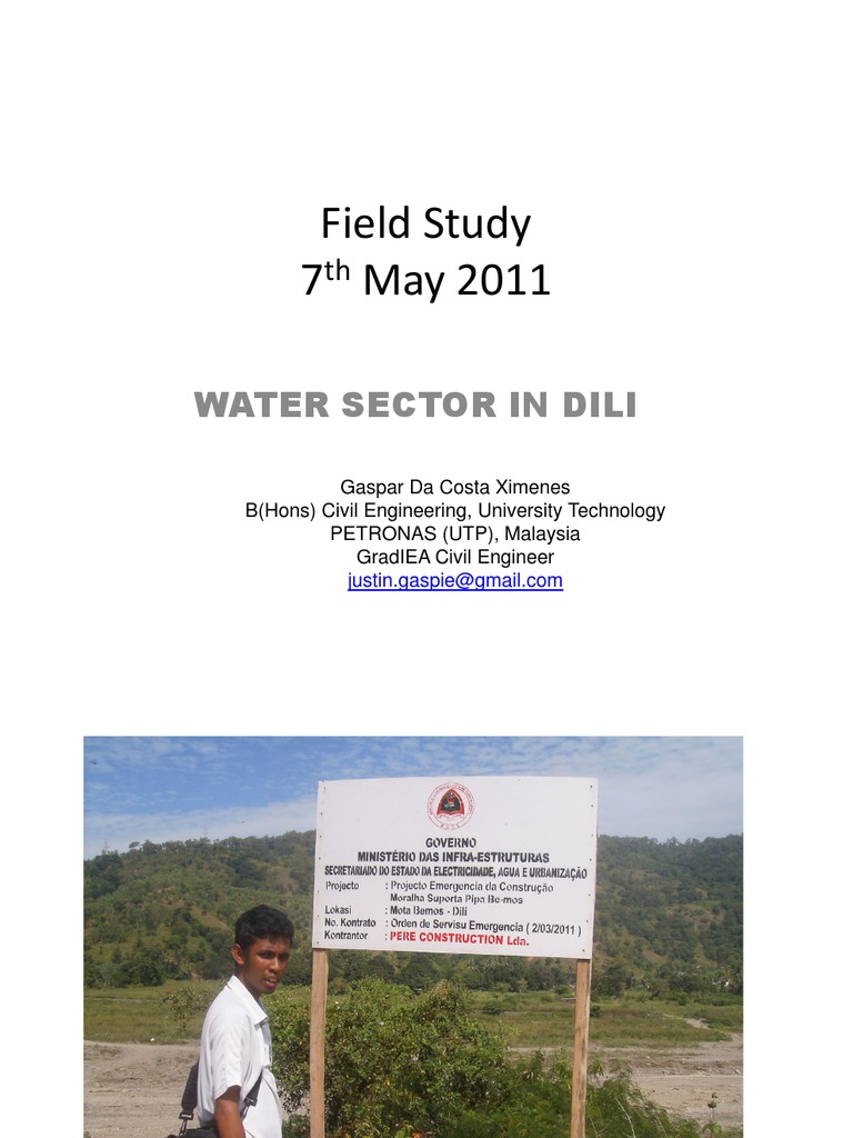 Water Sector in Dili Timor Leste - Field Study | PDF | Sewage Treatment ...