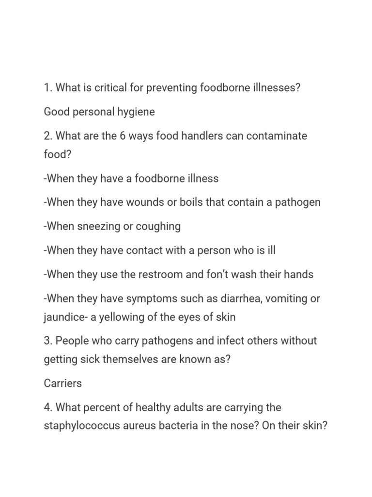 Chapter 4 ServSafe - The Safe Food Handler | PDF | Hand Washing | Foodborne Illness