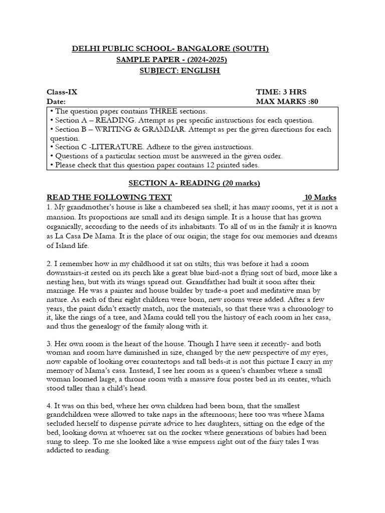 Annual Sample Paper Grade 9 | PDF | Internet