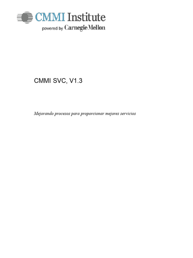 CMMI-SVC 1.3: Mejora de Servicios | PDF | Calidad (comercial) | Informática