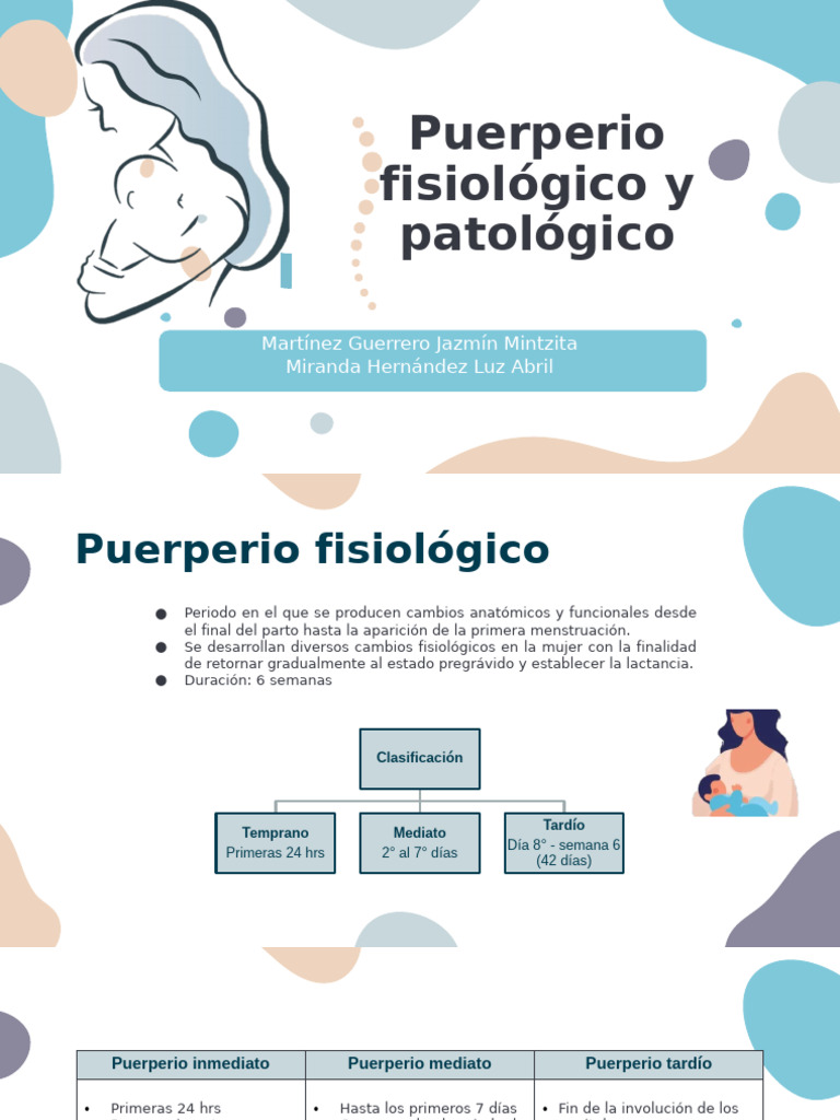 Puerperio Fisiológico Y Patológico Pdf Periodo Posparto Pecho
