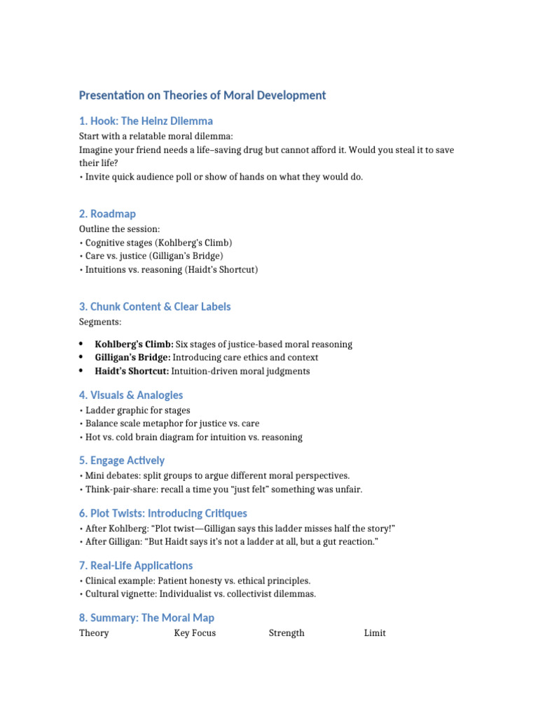 Moral Development Presentation | PDF