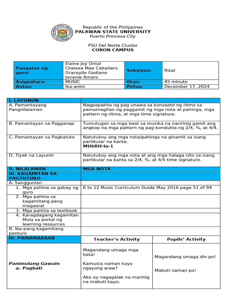 DLP Filipino Format | PDF