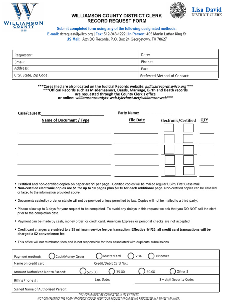 Records Request Form PDF | PDF | Credit Card | Money