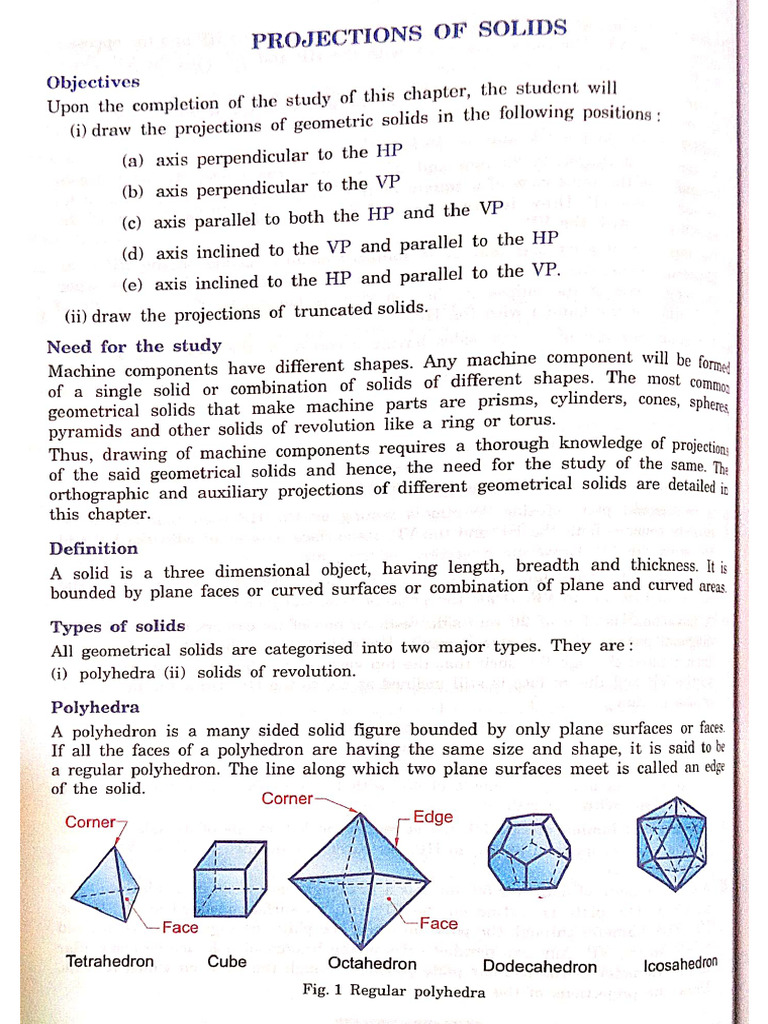Unit 3 Projections of Solids | PDF